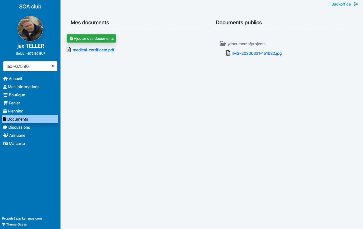 Espace personnel - Kananas